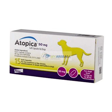 Elanco Atopica® Atopic Dermatitis Control for Dogs (50mg) — My Animal ...