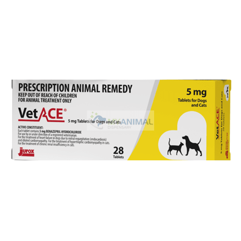 Jurox Vetace Cardiovascular Treatment for Dogs Cat Tablets 5mg — My ...