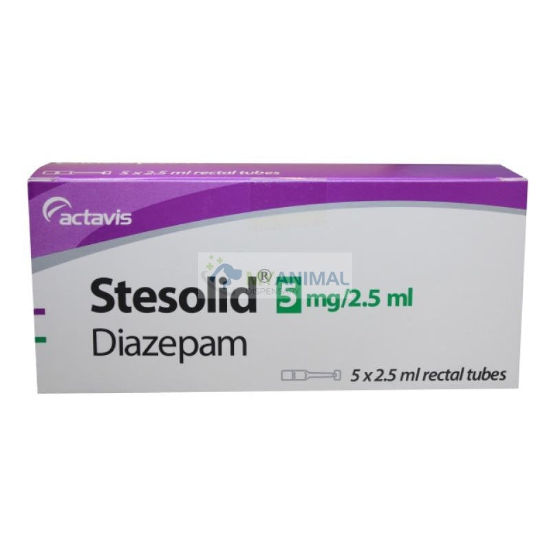 Stesolid Diazepam 5mg/2.5mL Rectal Tube — My Animal Dispensary